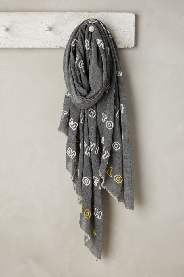 Embroidered Poetry Scarf | Anthropologie