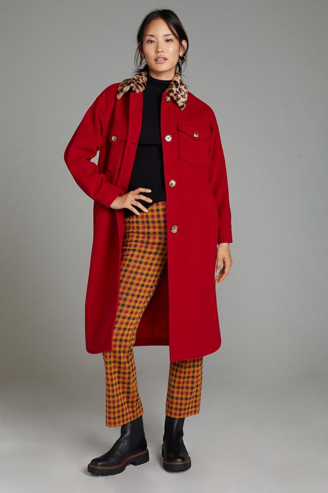 Helene Berman Faux Fur-Trimmed Knit Coat | Anthropologie