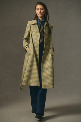 Helene Berman x Anthropologie Plaid Trench Coat | Anthropologie