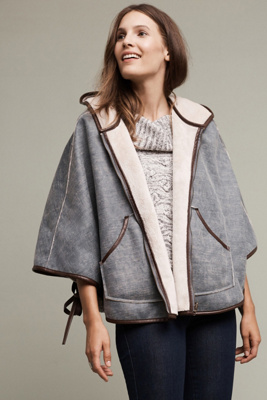 Reversible Hooded Sherpa Cape | Anthropologie
