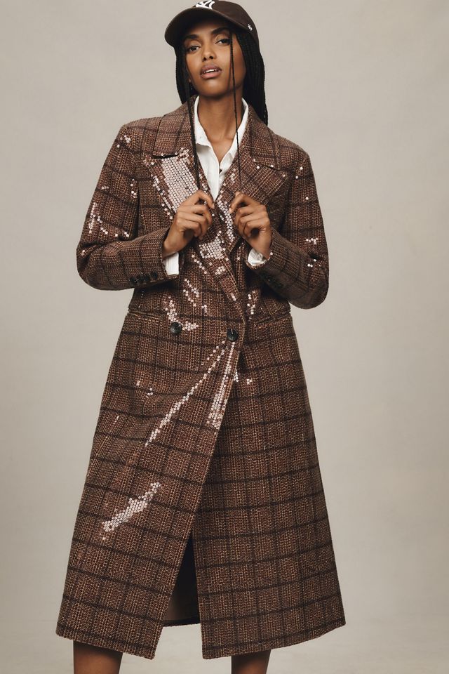 Avec Les Filles Plaid Sequin Coat | Anthropologie