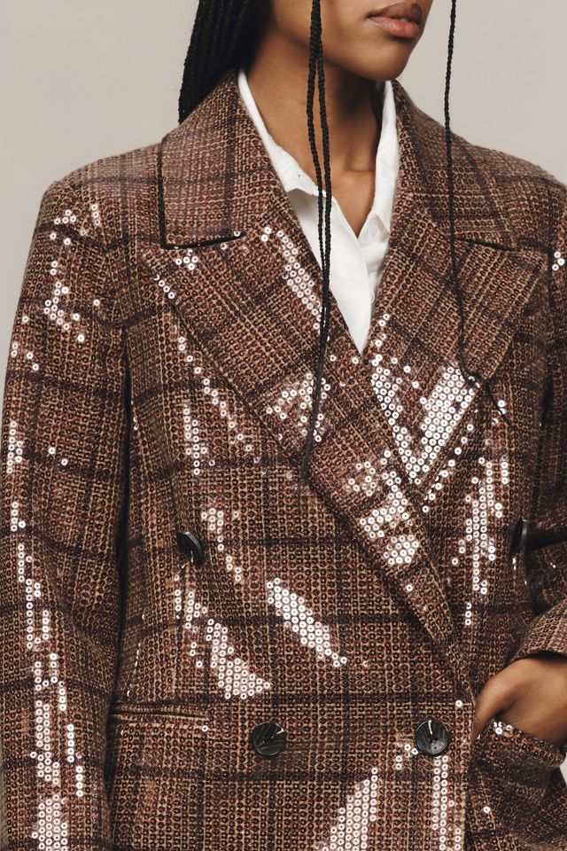Avec Les Filles Plaid Sequin Coat | Anthropologie