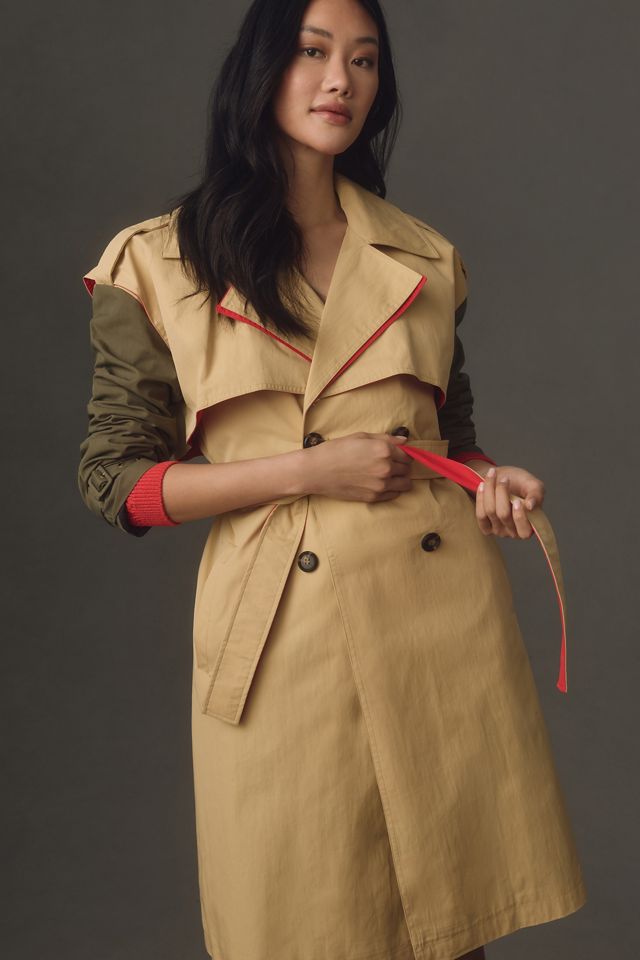 Noize Charlotta Colorblock Trench Coat | Anthropologie
