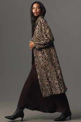 RIXO Milly Leopard Long Coat | Anthropologie