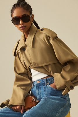 Closed Cropped Trench Jacket | Anthropologie