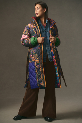 Farm Rio Graphic Quilted Coat | Anthropologie