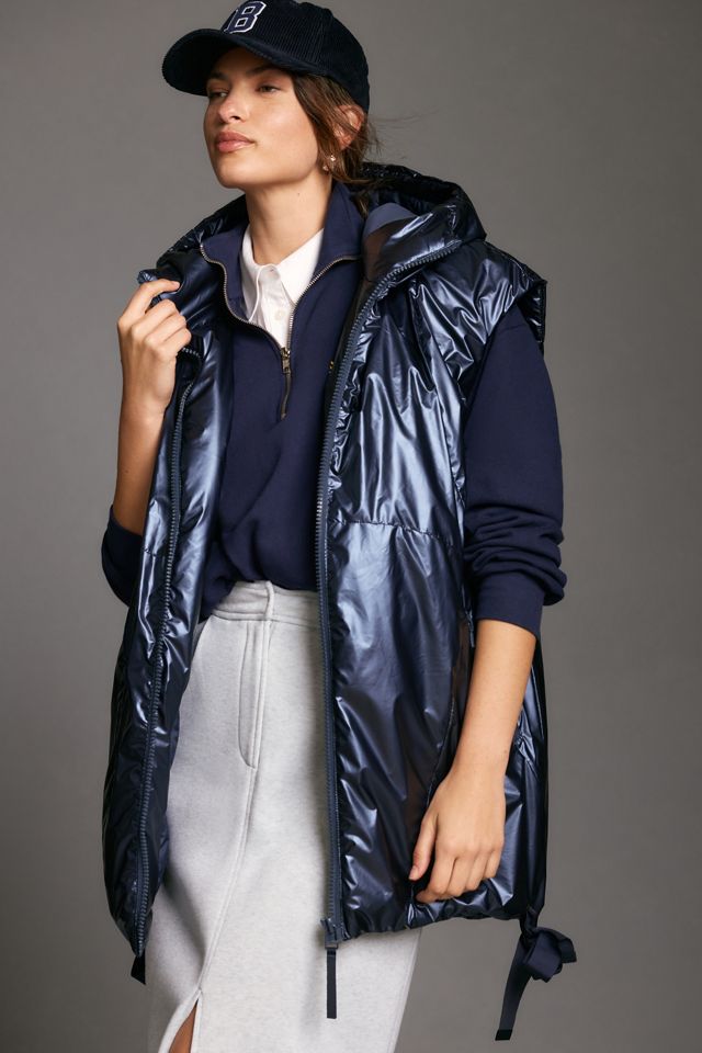 Pilcro Longline Shine Puffer Vest | Anthropologie