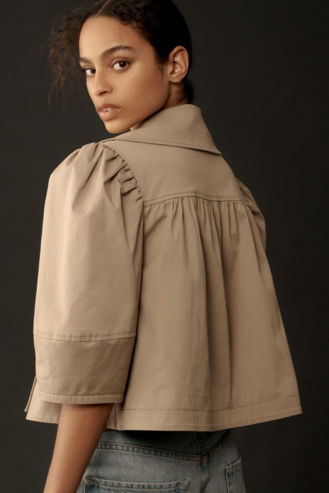 Maeve Cropped Babydoll Swing Jacket | Anthropologie