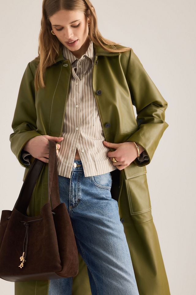 ALIGNE Aspen Leather Trench Coat | Anthropologie UK