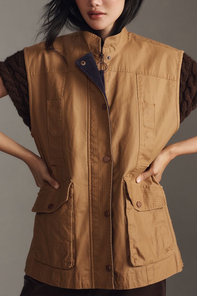 PIlcro Waxed Utility Barn Vest | Anthropologie