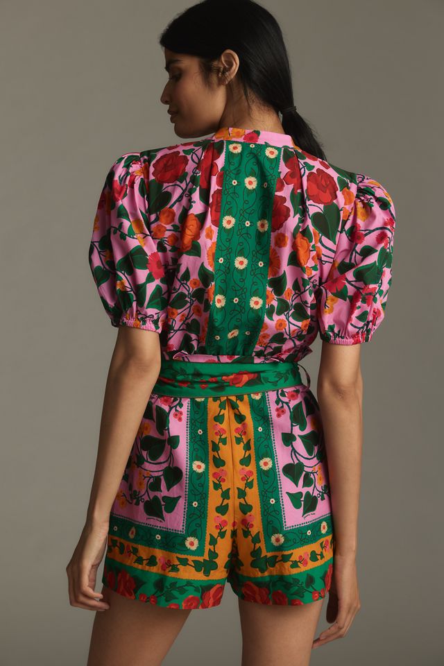 Farm Rio x Anthropologie Tropical Tie-Front Romper | Anthropologie