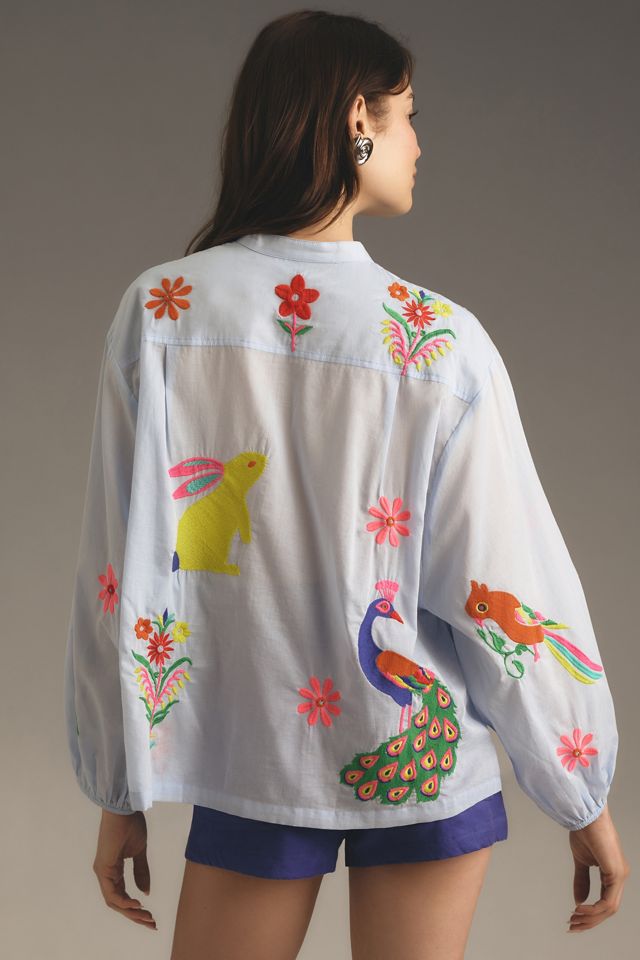 Essentiel Antwerp Felhi Embroidered Blouse | Anthropologie