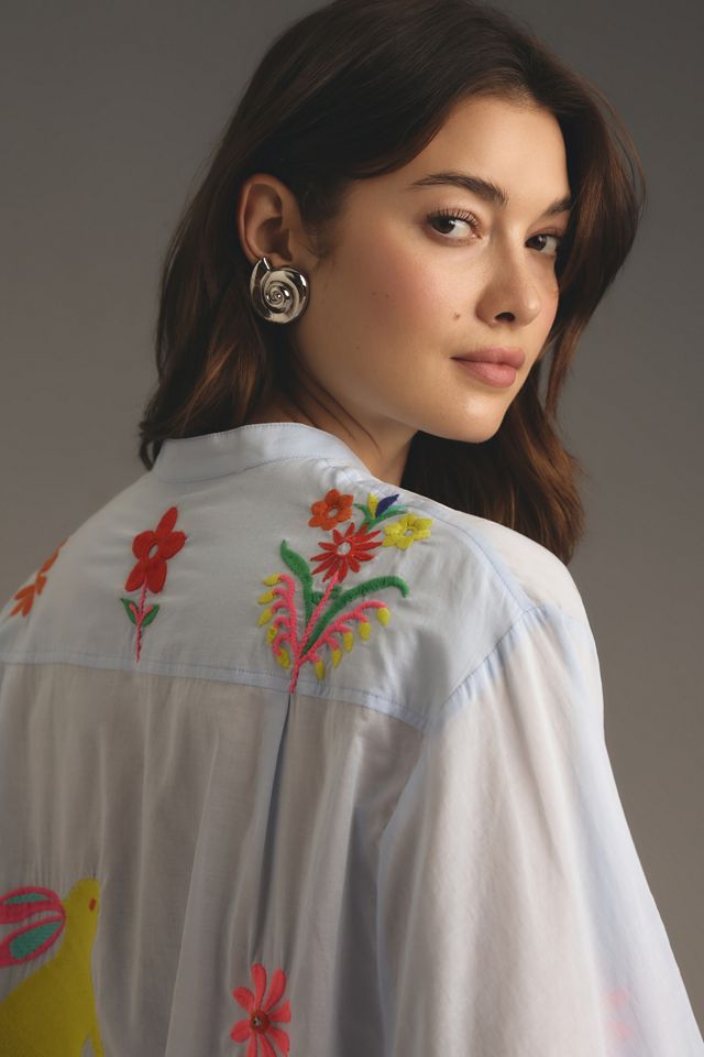 Essentiel Antwerp Felhi Embroidered Blouse | Anthropologie