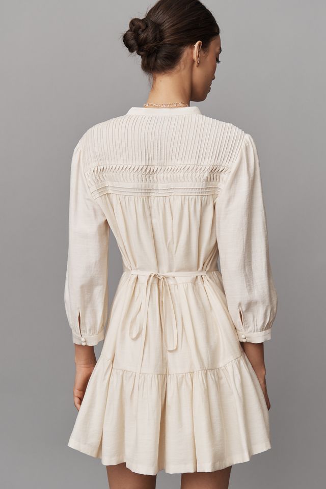 PAIGE Fiume Linen Blend Tiered Mini Dress | Anthropologie