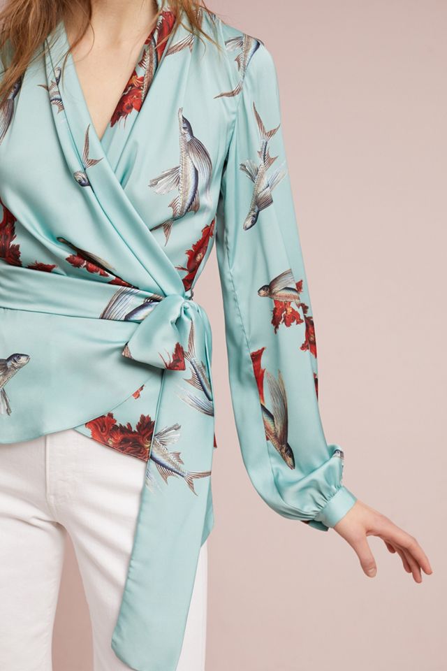 PatBO Wrapped Fish Blouse | Anthropologie
