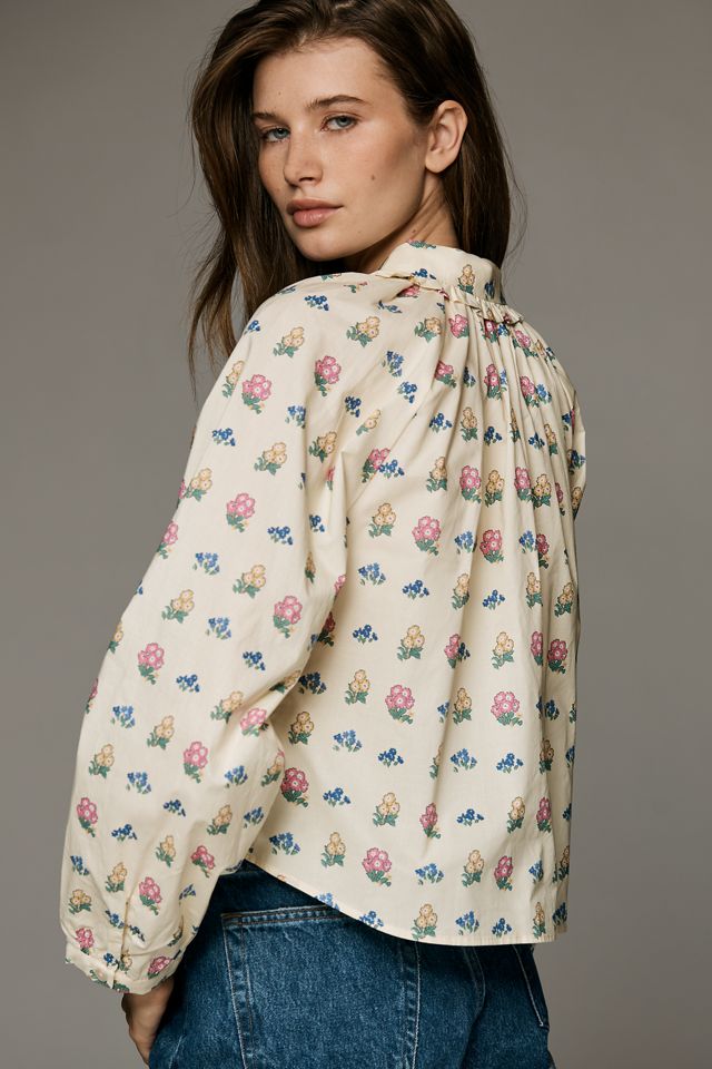 Lisa Says Gah Wimbleton Cotton Collared Top | Anthropologie