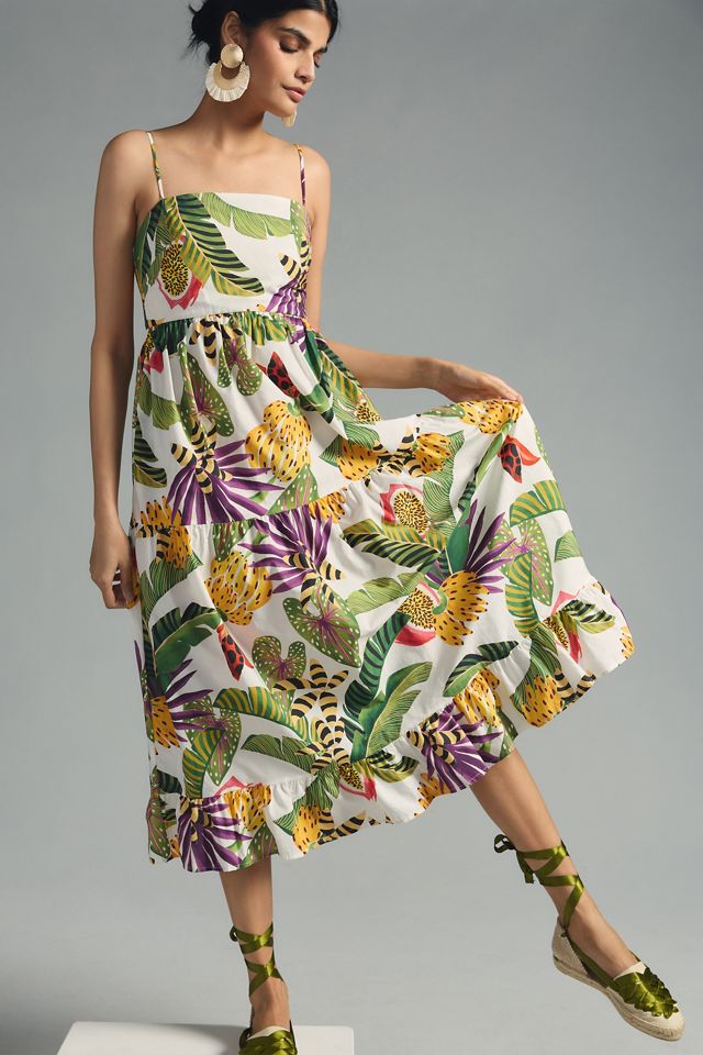 Farm Rio Striped Forest Maxi Dress | Anthropologie