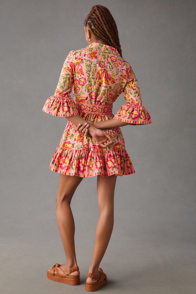 Farm Rio Printed Ruffle Shirt Dress | Anthropologie