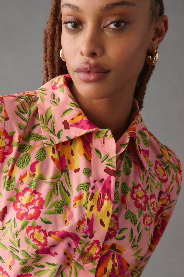 Farm Rio Printed Ruffle Shirt Dress | Anthropologie
