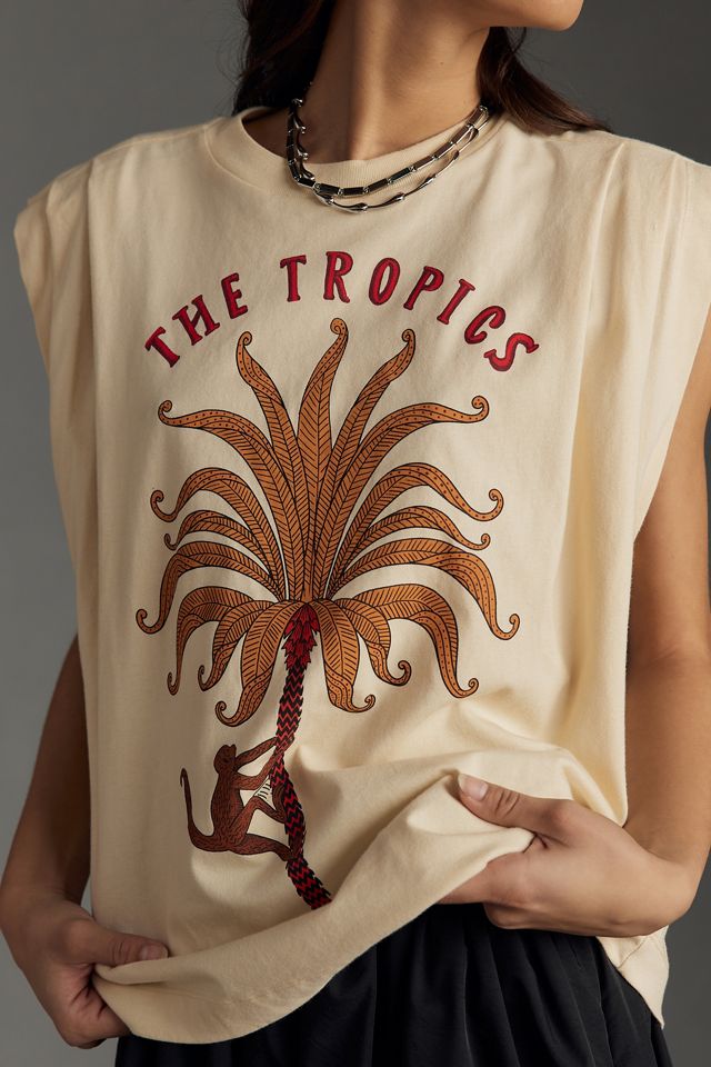 Farm Rio The Tropics Pleat Muscle Tee | Anthropologie