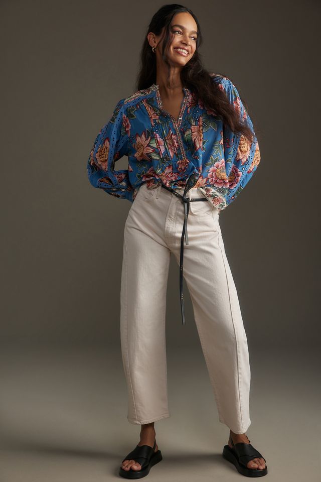 Farm Rio Wonderful Bouquet Long-Sleeve Blouse | Anthropologie