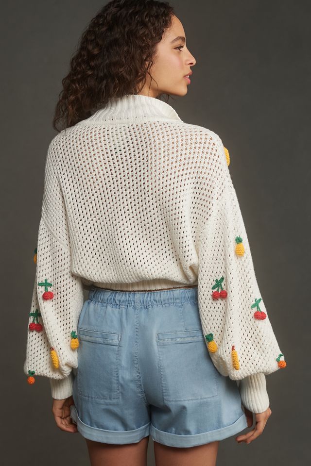 Farm Rio Crochet Fruit Blouse | Anthropologie