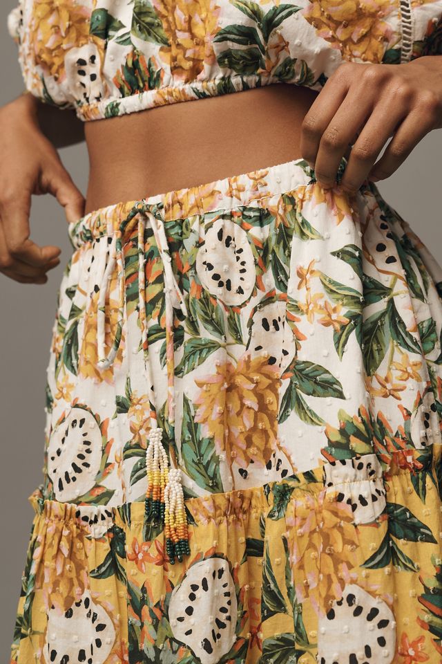 Farm Rio Mixed Biriba Maxi Skirt | Anthropologie