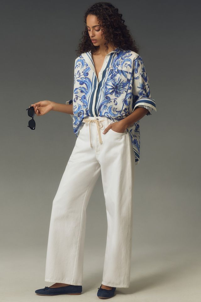 Farm Rio Garden Tiles Blouse | Anthropologie