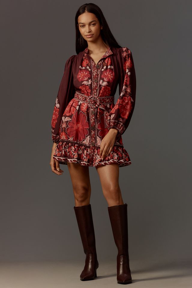 Farm Rio Gigi Tapestry Mini Dress | Anthropologie