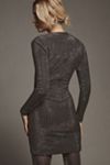 Good American Long-Sleeve Crew-Neck Crystal Mini Dress | Anthropologie