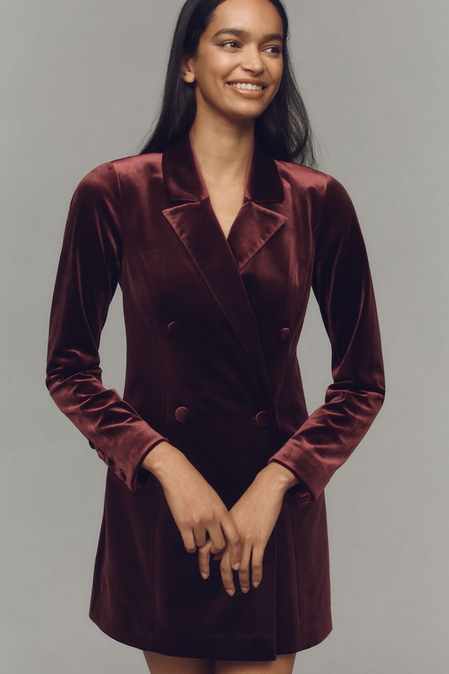Good American Velvet Blazer Mini Dress | Anthropologie