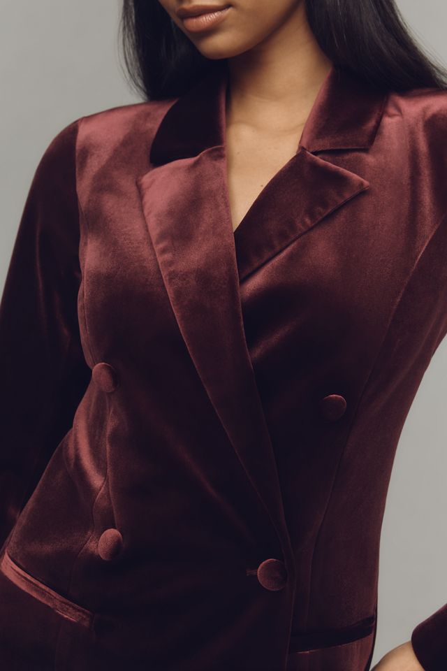 Good American Velvet Blazer Mini Dress | Anthropologie