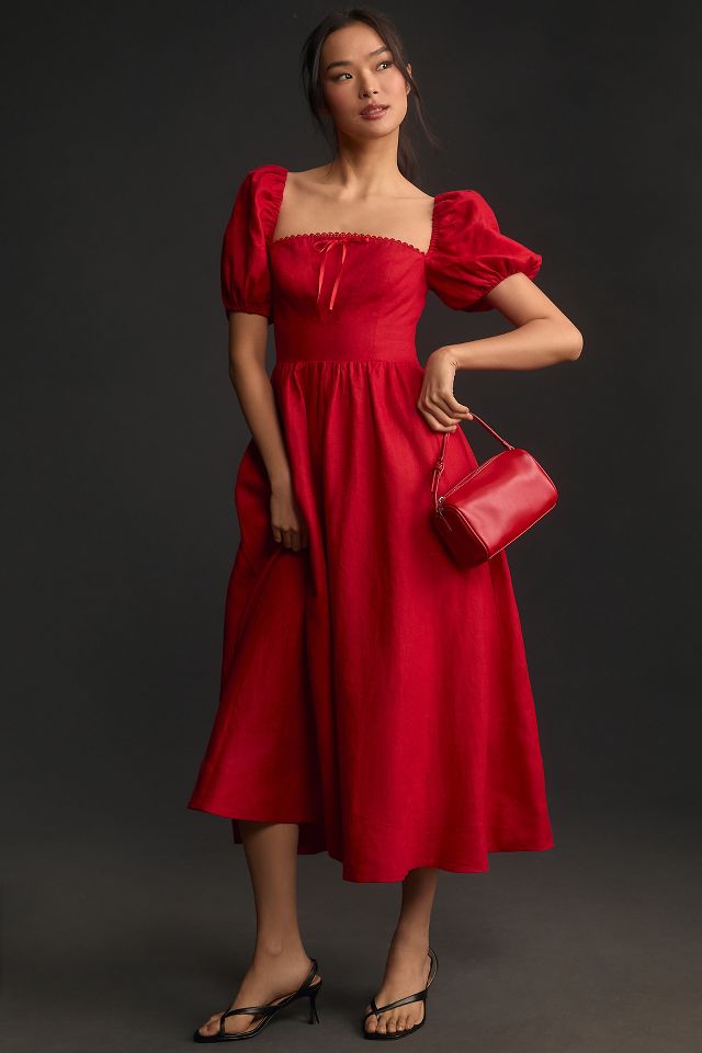 Reformation Marella Linen Dress | Anthropologie