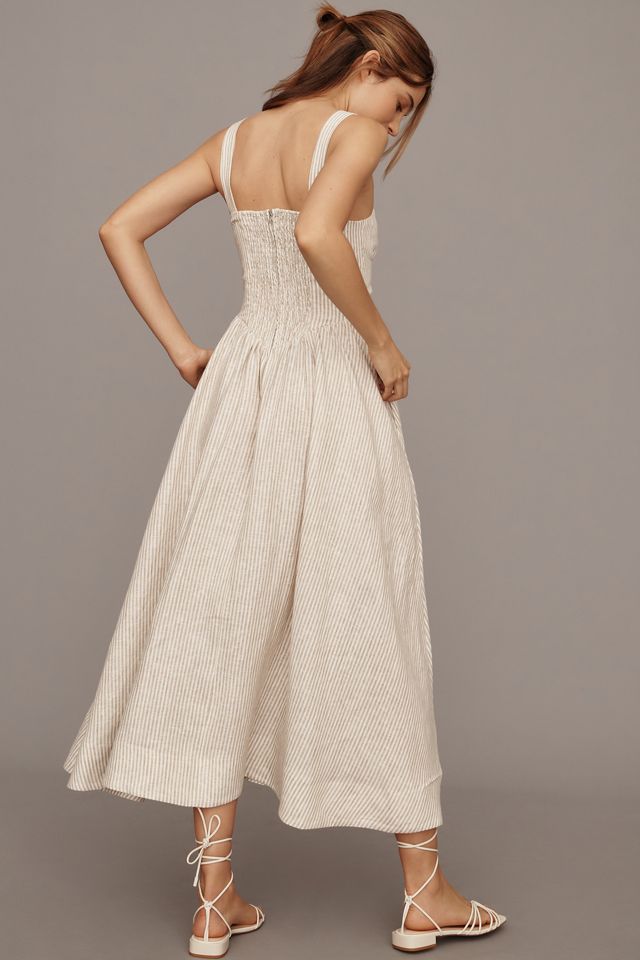 Reformation Balia Linen Midi Dress | Anthropologie