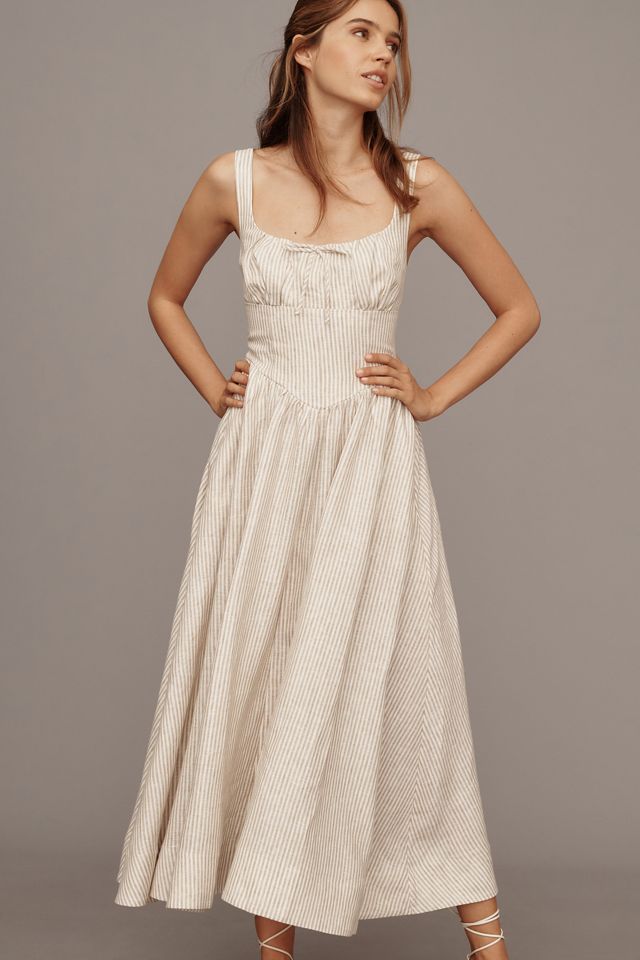 Reformation Balia Linen Midi Dress | Anthropologie