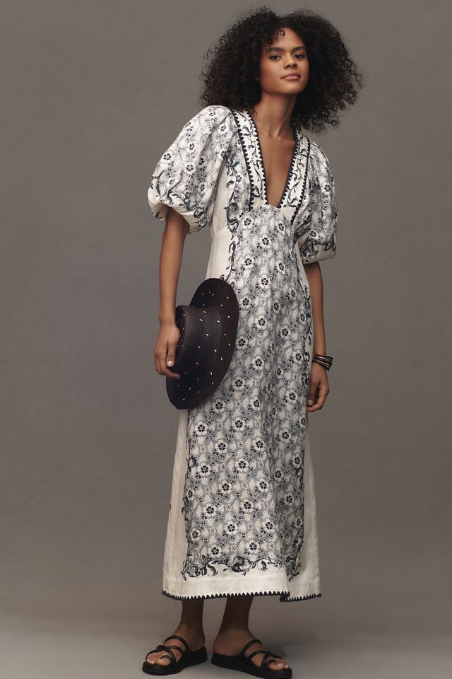 ALÉMAIS Airlie Linen Midi Dress | Anthropologie