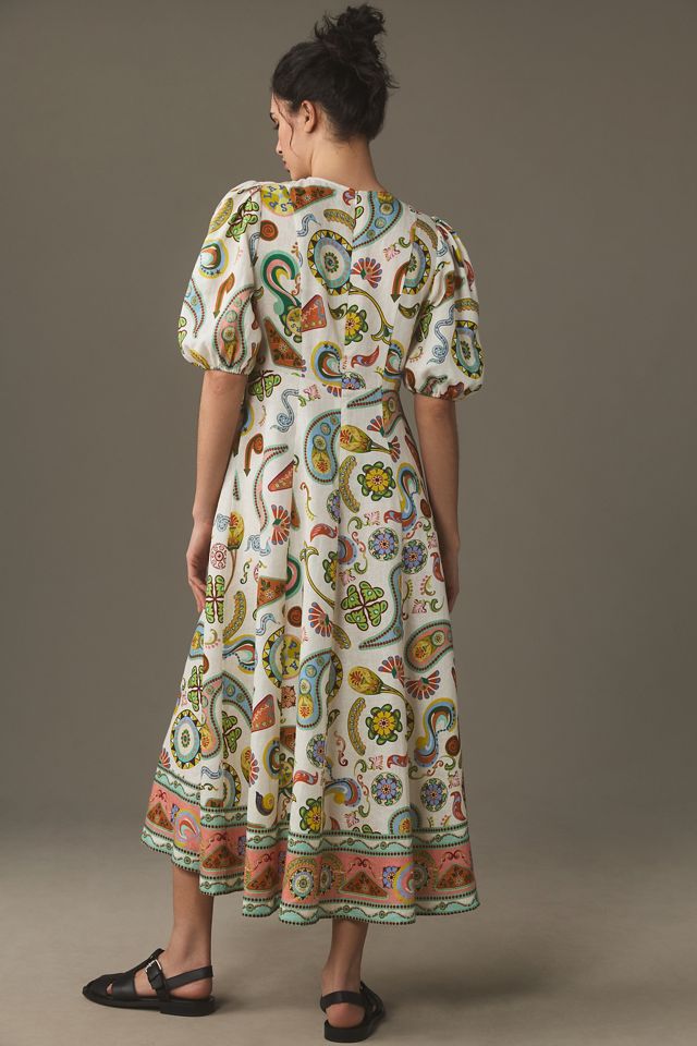 ALÉMAIS Arcade Linen Midi Dress | Anthropologie