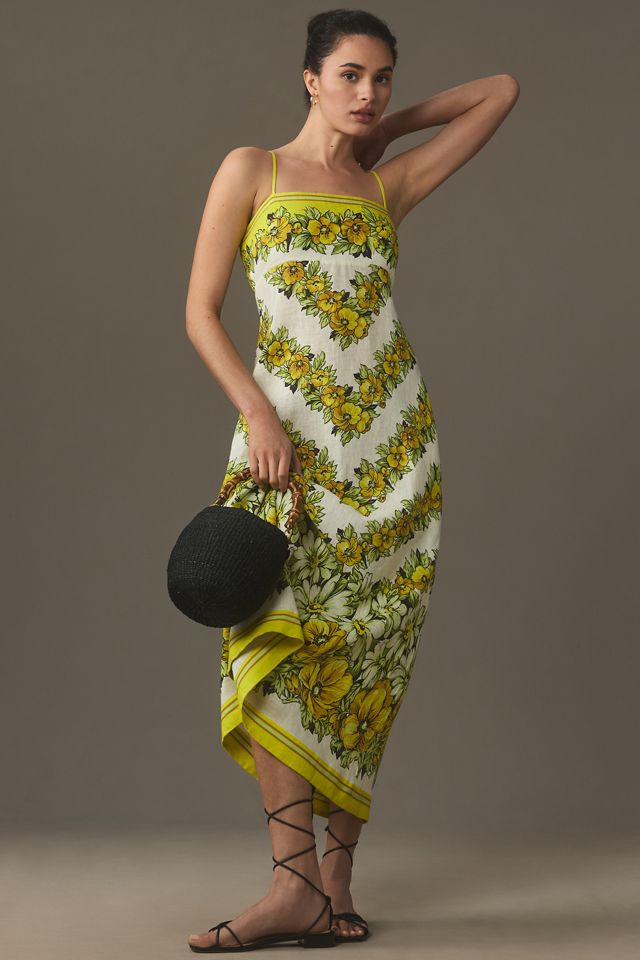 ALÉMAIS Gisela Linen Midi Dress | Anthropologie