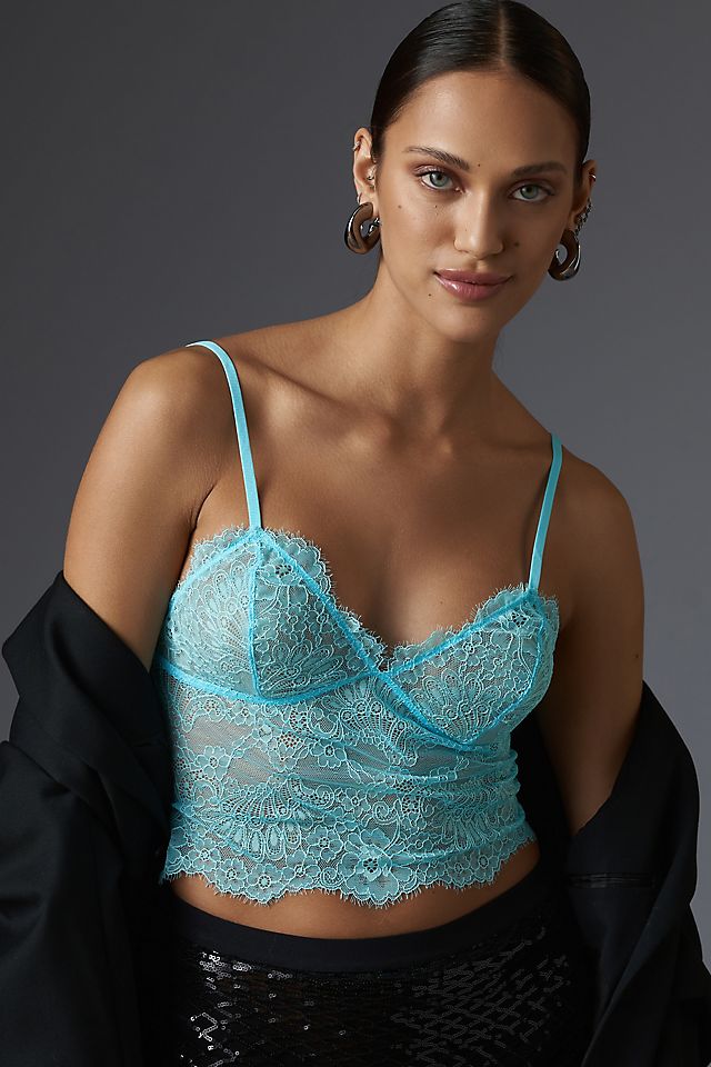 V-Neck Sheer Lace Longline Bralette | Anthropologie UK V-Neck Sheer Lace Longline Bralette | Anthropologie UK