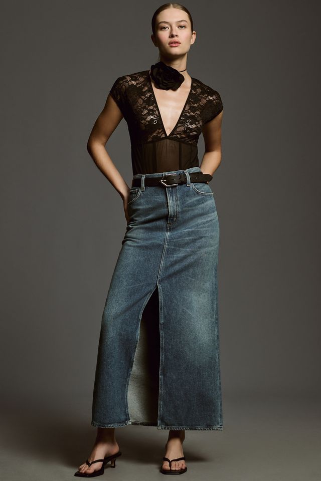 By Anthropologie Deep-V Lace Bodysuit | Anthropologie