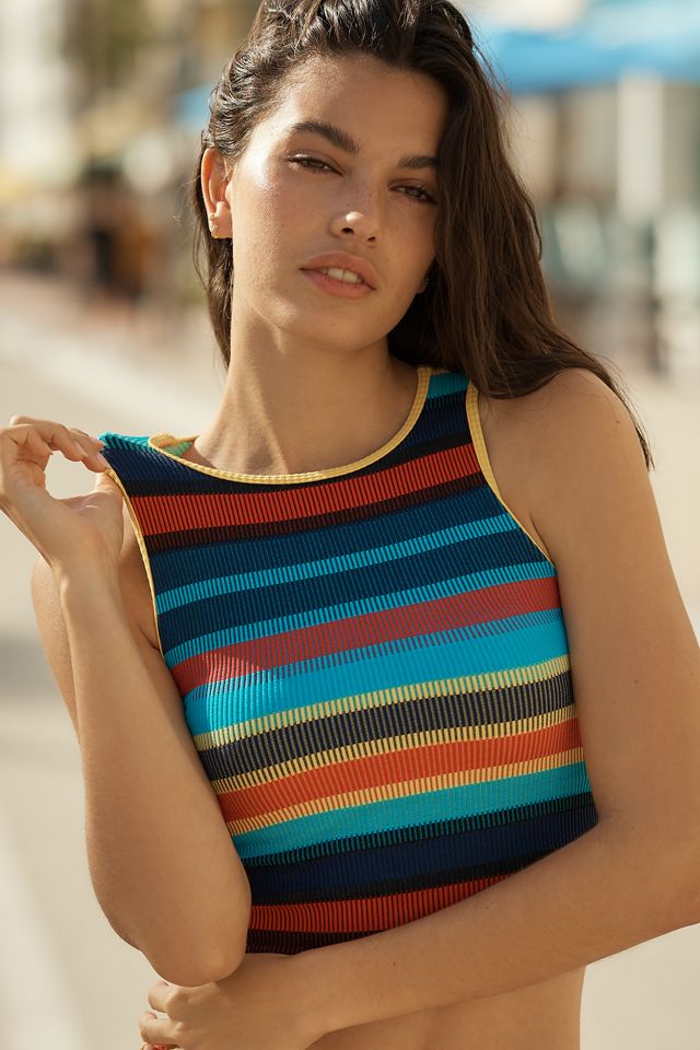 The Reegan Seamless Ribbed Cropped Tank | Anthropologie UK