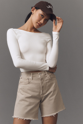 The Renna Seamless Long-Sleeve Scoop-Back Top | Anthropologie