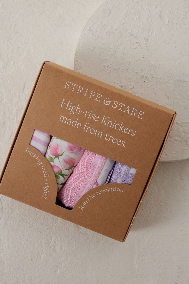 Stripe & Stare High-Rise Knickers, Set of 4 | Anthropologie UK