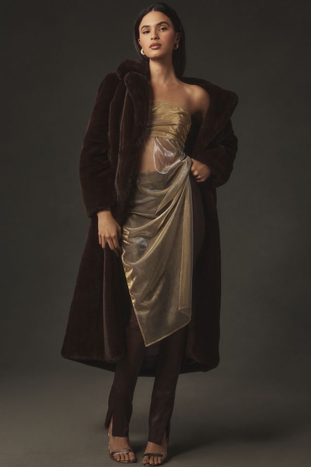 By Anthropologie Strapless Sheer Metallic Top | Anthropologie