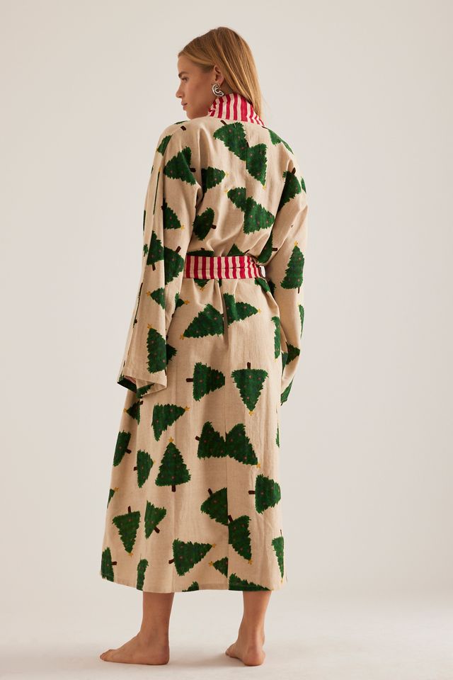 Anna + Nina Christmas Forest Long Kimono | Anthropologie UK