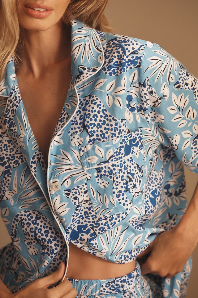 Printfresh City Cats Short-Sleeve Pajama Set | Anthropologie