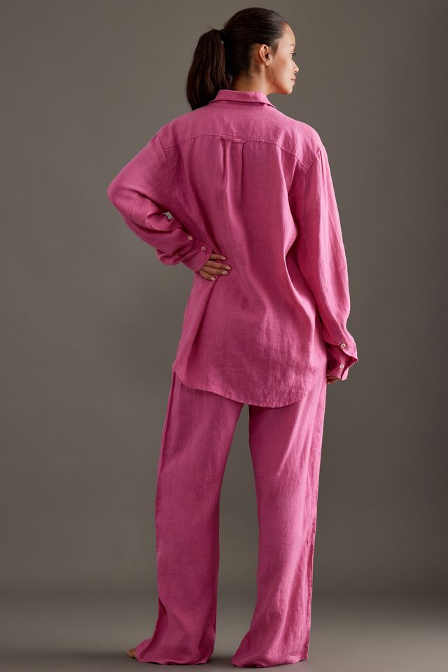 Desmond & Dempsey Linen Long-Sleeve Lounge Set | Anthropologie UK