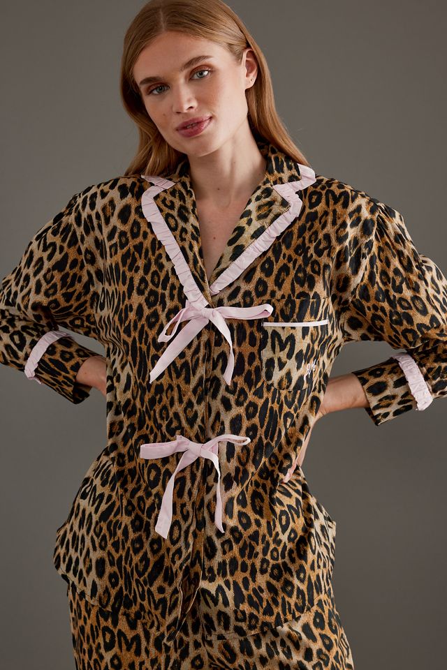 Damson Madder Antonella Leopard Print Pyjama Set | Anthropologie UK