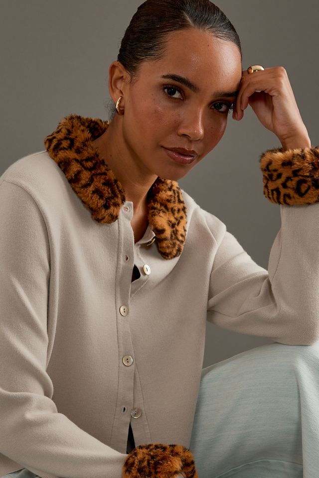 Sleeper Carmela Leopard-Trim Cardigan | Anthropologie UK