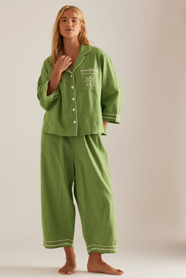 TBCo Long Cotton Pyjama Set | Anthropologie UK